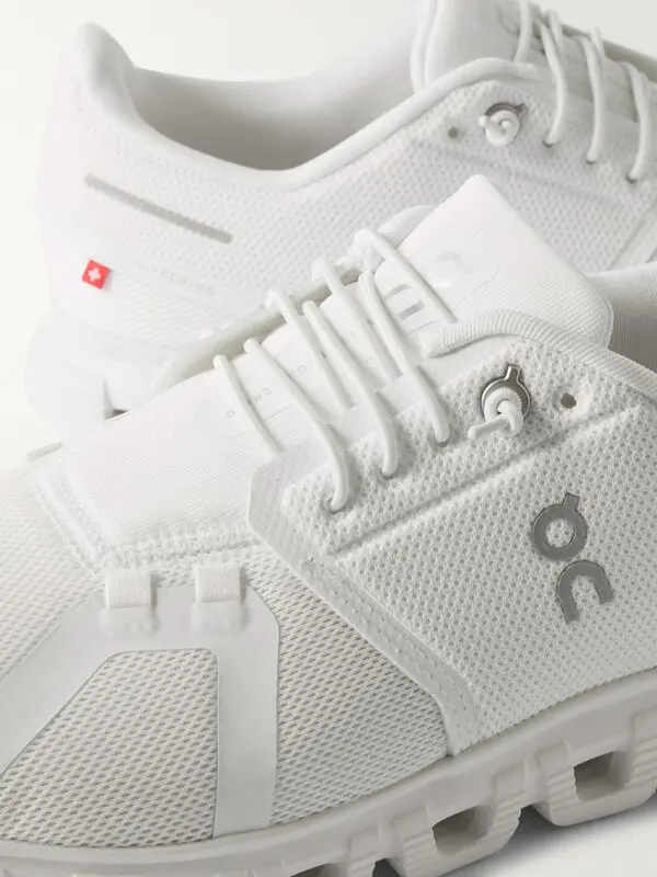 On Cloud 6 Rubber-trimmed Mesh Slip- Sneakers - White