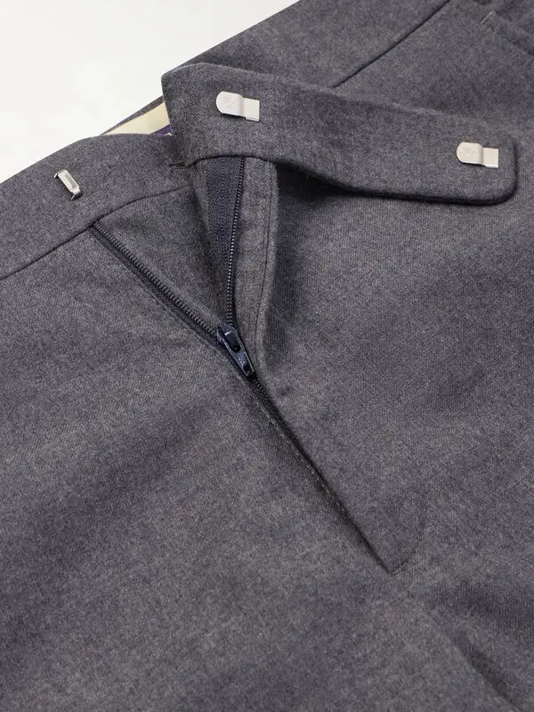 Ralph Lauren Purple Label Gregory Straight-leg Wool-flannel Trousers - Gray