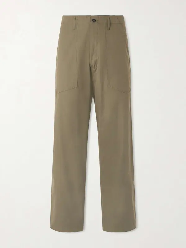 MONITALY Fatigue Wide-leg Cotton Trousers - Green
