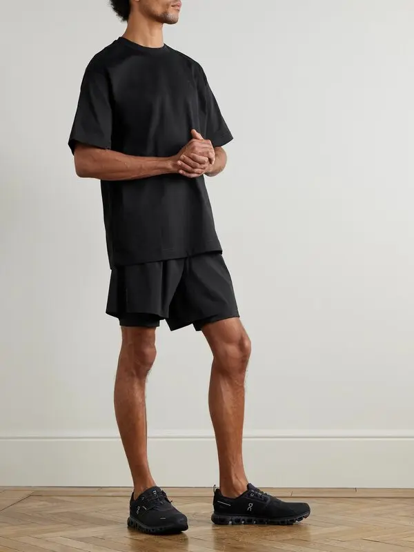 On Club Collective-t Logo-embroidered Cotton-jersey T-shirt - Black