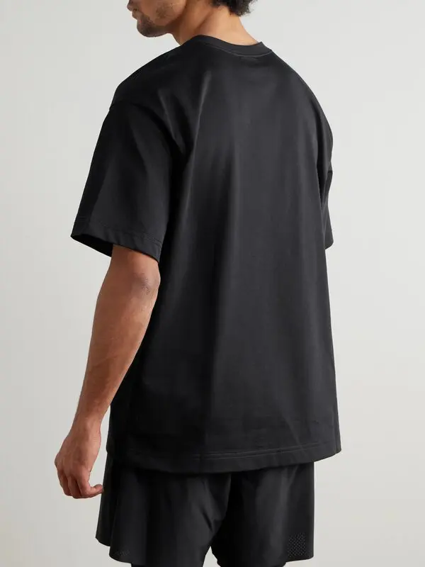 On Club Collective-t Logo-embroidered Cotton-jersey T-shirt - Black