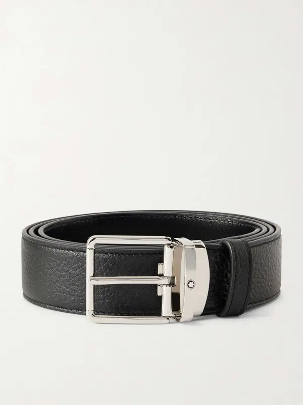 Montblanc Everyday 3.5cm Reversible Leather Belt - Black