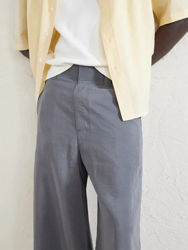 LEMAIRE Straight-leg Silk-blend Trousers - Gray