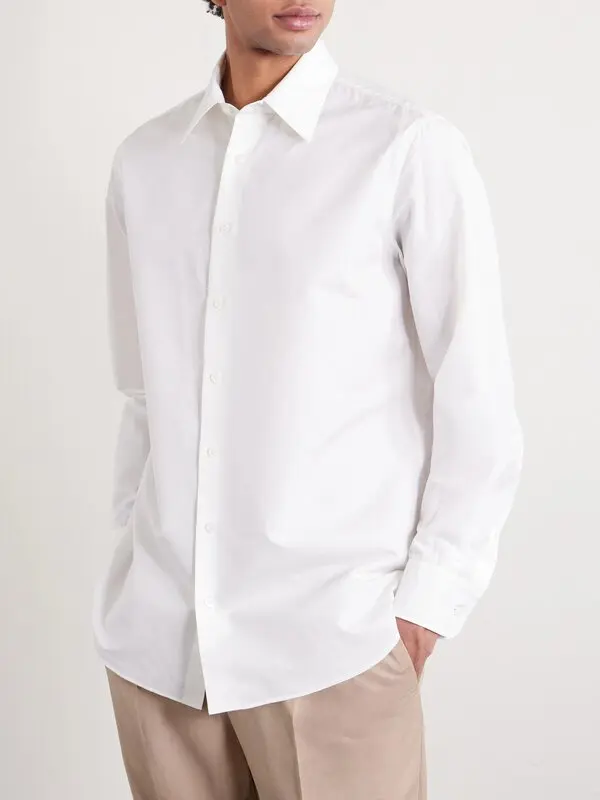 LARDINI Naven Cotton And Silk-blend Shirt