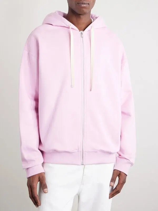JIL SANDER Cotton-jersey Zip-up Hoodie