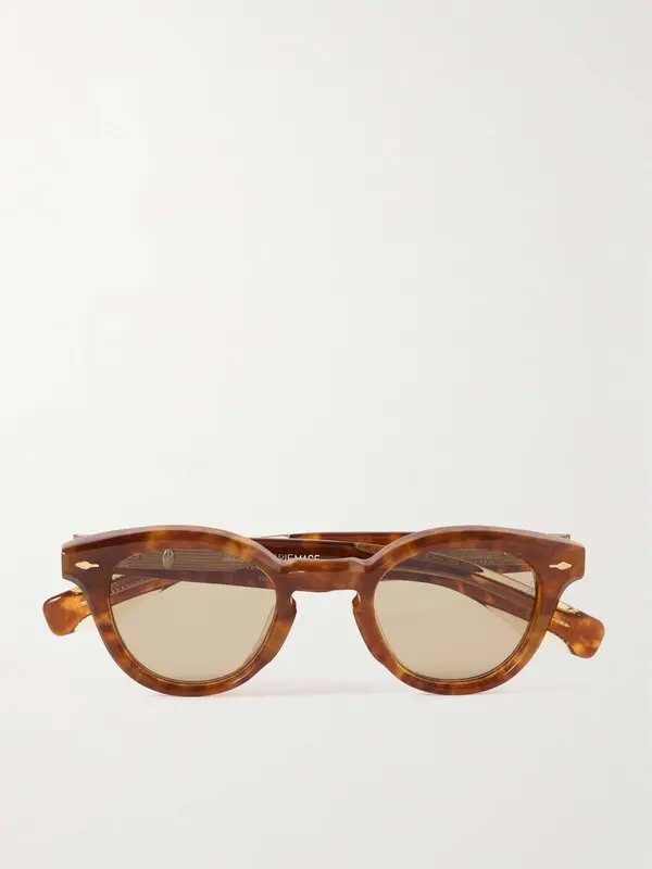 JACQUES MARIE MAGE Clemens Round-frame Acetate Sunglasses - Tortoiseshell