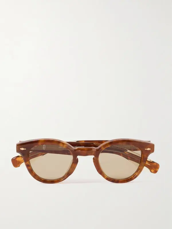 JACQUES MARIE MAGE Round-frame Acetate Sunglasses - Tortoiseshell