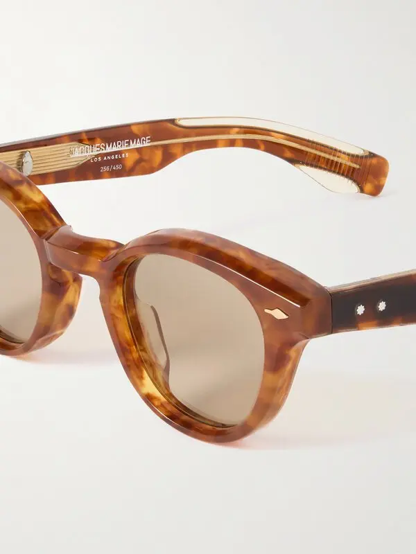 JACQUES MARIE MAGE Clemens Round-frame Sunglasses - Tortoiseshell