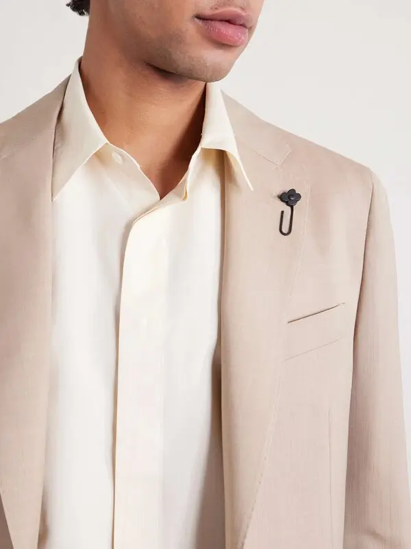 LARDINI Cotton And Silk-blend Shirt - Ivory