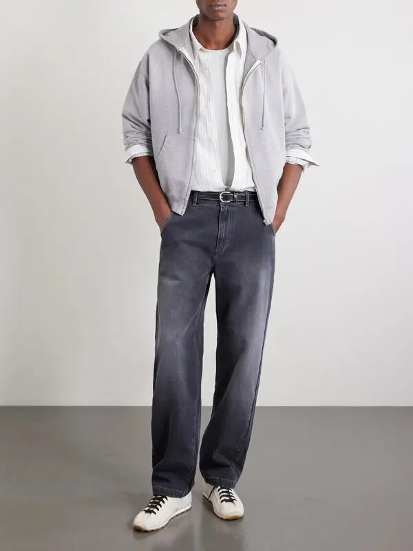 A.p.c. Logo-embroidered Cotton-jersey T-shirt - Gray