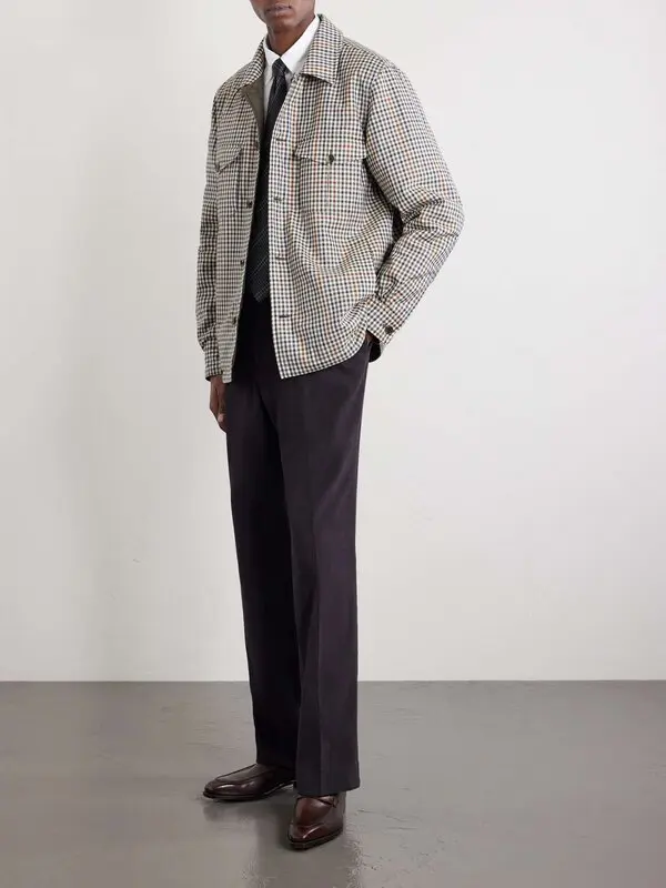 Dunhill Reversible Padded Checked Wool Overshirt