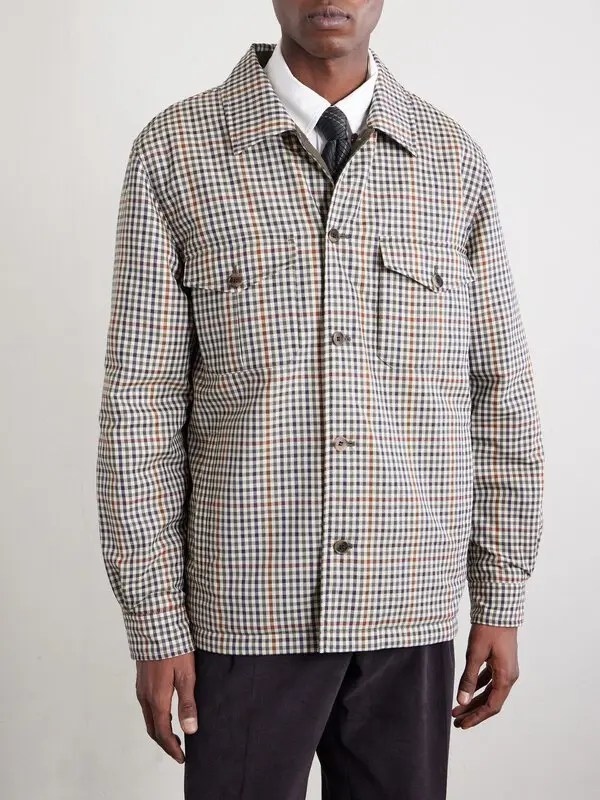 Dunhill Reversible Padded Checked Wool Overshirt