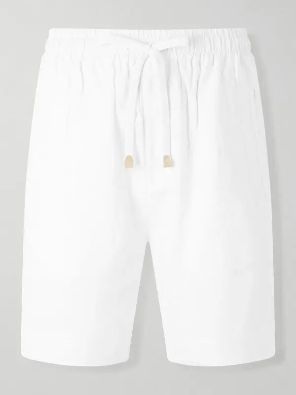 Eleventy Straight-leg Linen Shorts - White