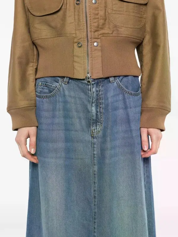 JNBY Logo-patched A-line Skirt - Blue