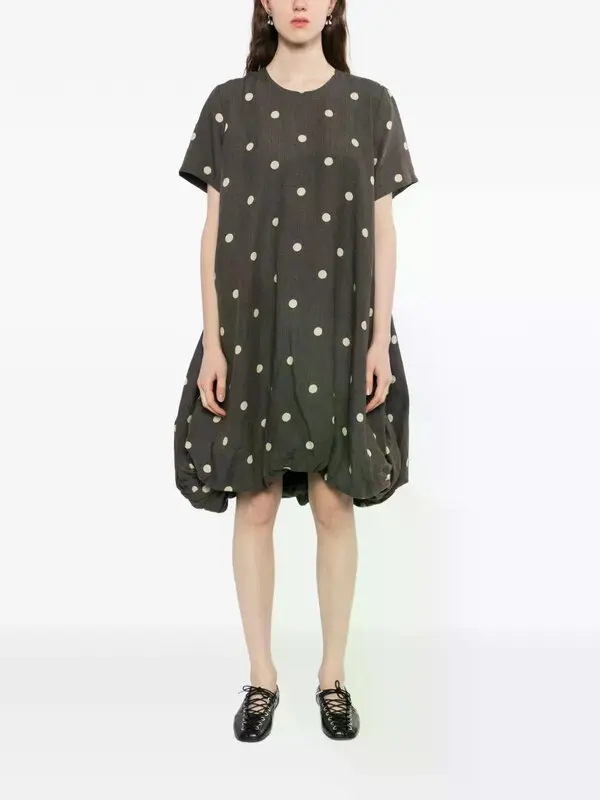 JNBY Polka-dot Mini Dress - Brown