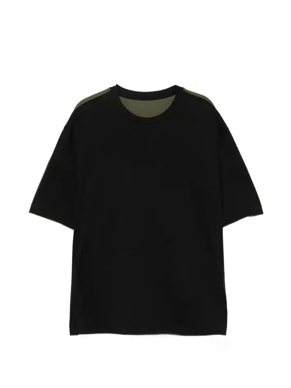 CROQUIS Two-tone Panelled T-shirt - Black