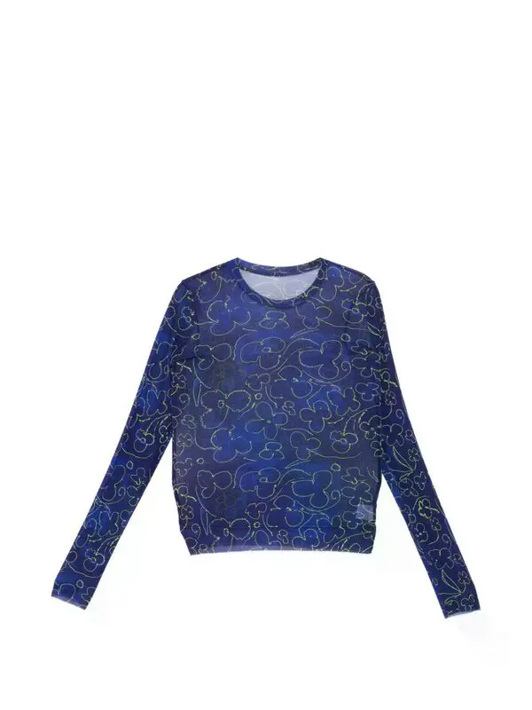JNBY Floral Fitted Long-sleeve T-shirt - Blue