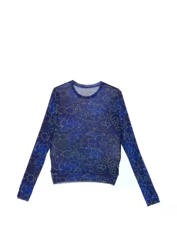 JNBY Floral Fitted Long-sleeve T-shirt - Blue