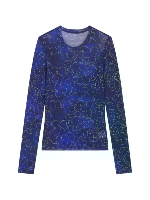 JNBY Floral Fitted Long-sleeve T-shirt - Blue
