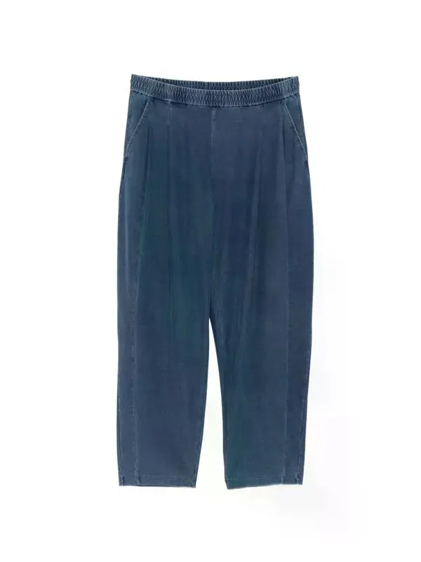 CROQUIS Tapered Drawstring Knit Trousers - Blue
