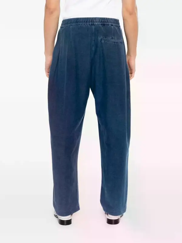 CROQUIS Tapered Drawstring Knit Trousers - Blue