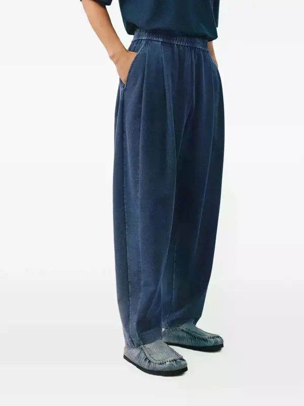 CROQUIS Tapered Drawstring Knit Trousers - Blue