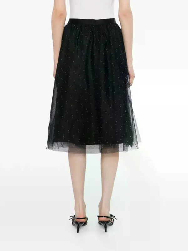 JNBY Polka Dot Tulle Overlay Skirt - Black