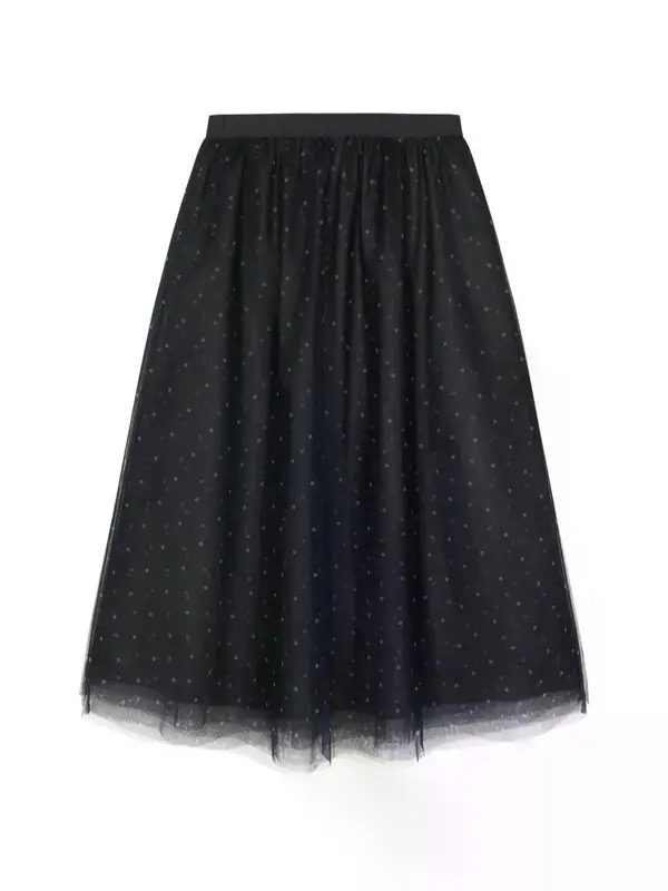 JNBY Polka Dot Tulle Overlay Skirt - Black
