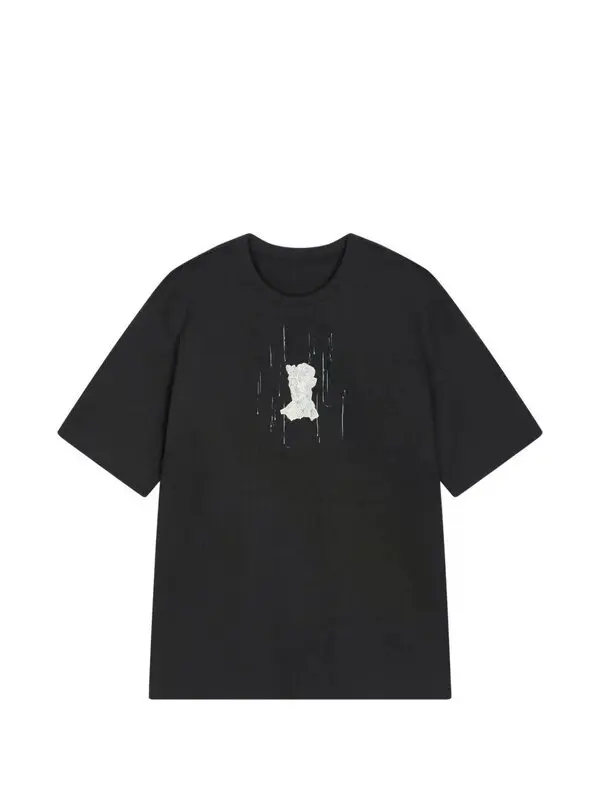 CROQUIS Logo-embroidered T-shirt - Black