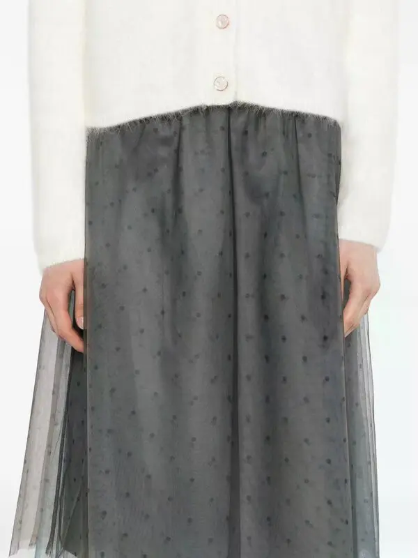 JNBY Polka Dot Tulle Skirt - Grey