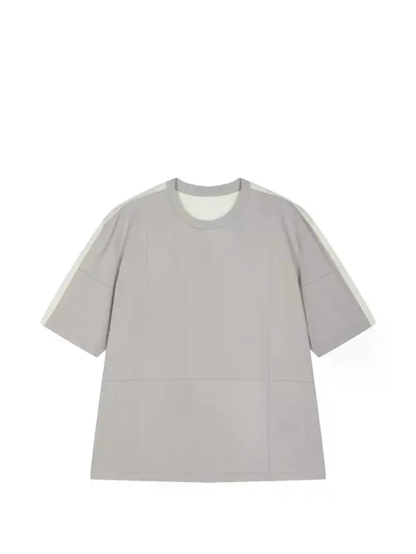 CROQUIS Two-tone Crew-neck T-shirt - Grey