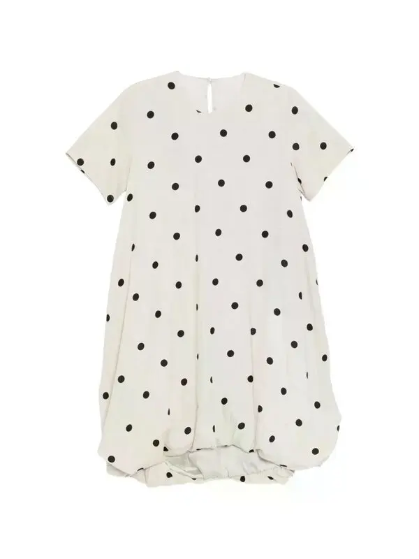 JNBY Polka Dot Puffball Dress - Neutrals