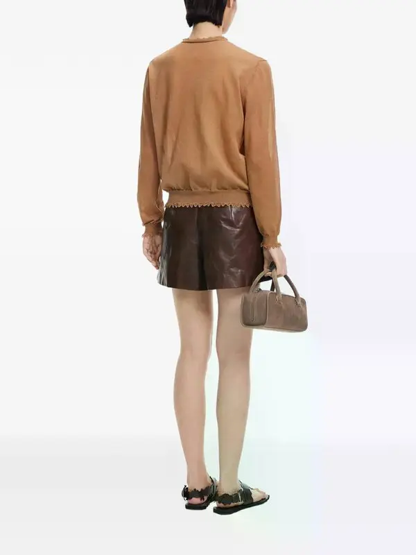 JNBY Scalloped-hem Cardigan - Brown