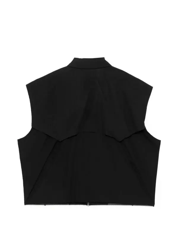 CROQUIS Sleeveless Jacket With Logo - Black