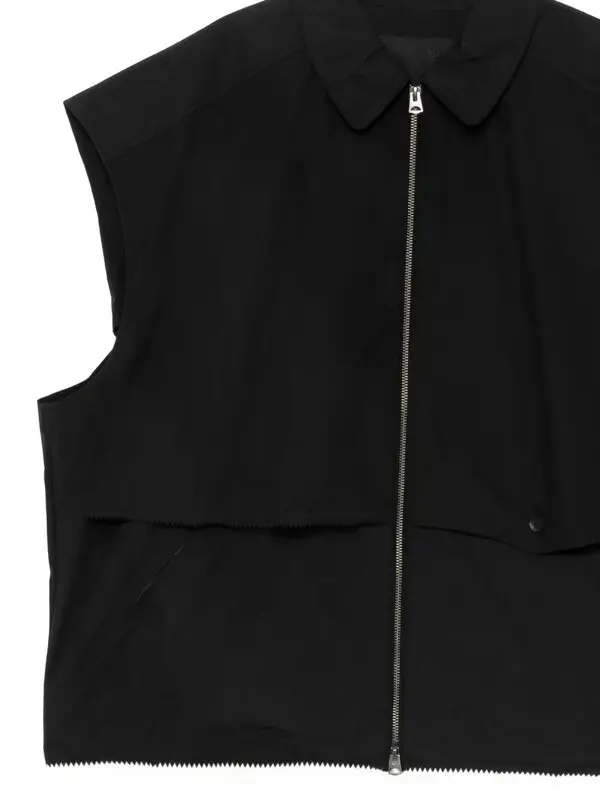 CROQUIS Sleeveless Jacket With Logo - Black