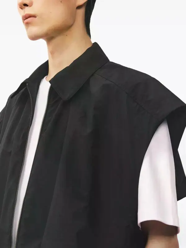 CROQUIS Sleeveless Jacket With Logo - Black