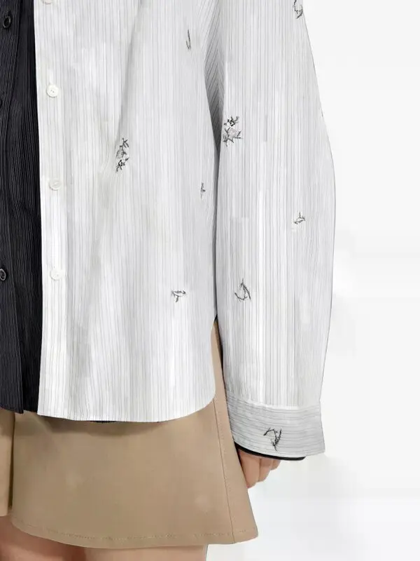 JNBY Embroidered Striped Shirt
