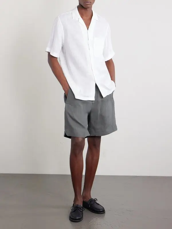 Eleventy Straight-leg Linen Shorts