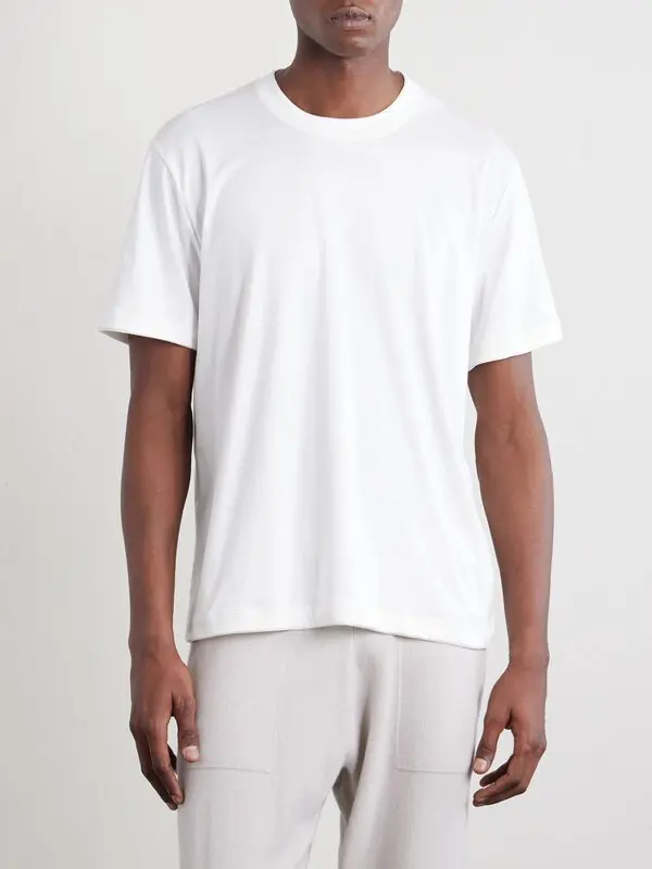 Eleventy Cotton And Modal-blend Jersey T-shirt - White