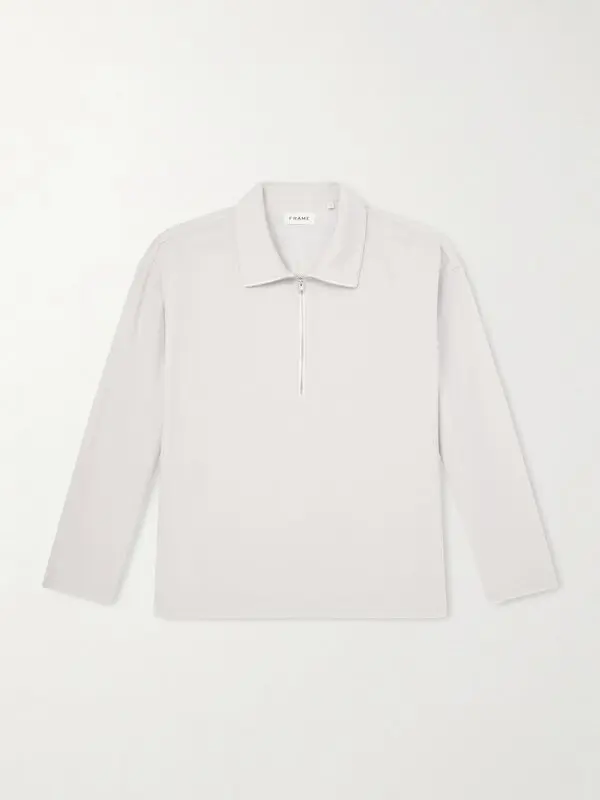 FRAME Virgin Wool Half-zip Sweater - Gray