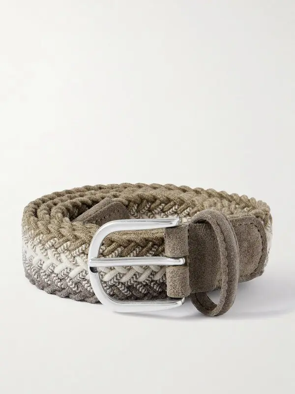 Anderson's Suede-trimmed Woven Cord Belt