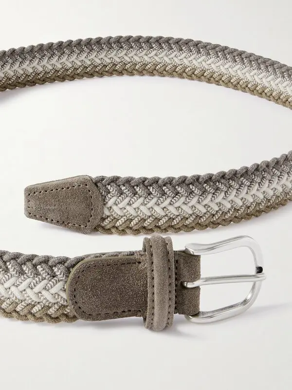 Anderson's Suede-trimmed Woven Cord Belt
