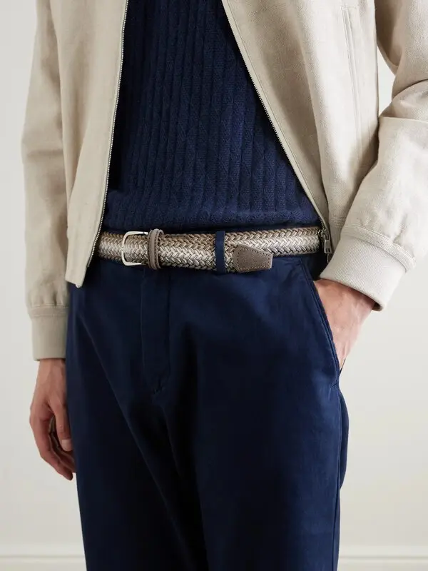 Anderson's Suede-trimmed Woven Cord Belt