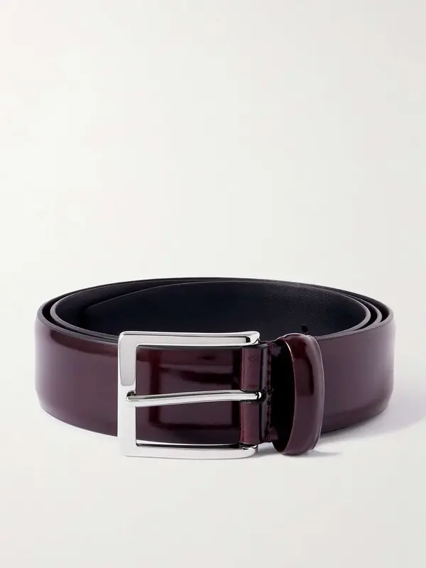 Anderson's 4cm Glossed-leather Belt - Burgundy