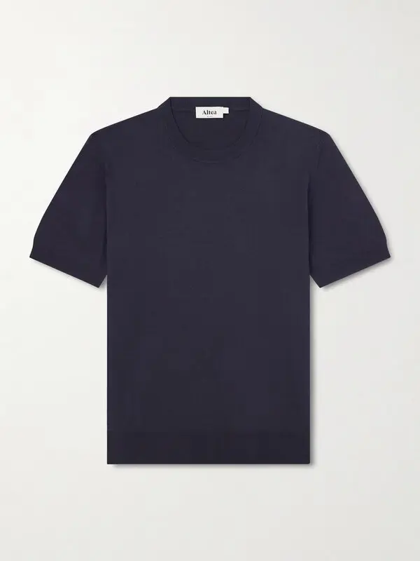 Altea Linen And Cotton-blend T-shirt - Blue
