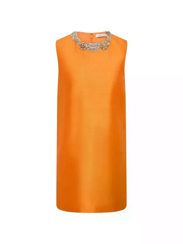 Rachel Gilbert Ludovica Neckline-embellished Mini Dress - Orange