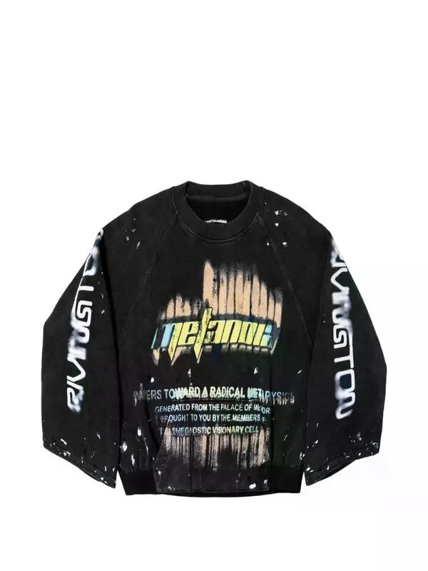 RRR123 Radical Paper Long-sleeve Sweatshirt - Black
