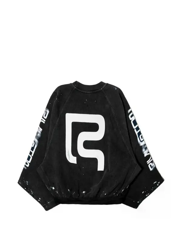 RRR123 Radical Paper Long-sleeve Sweatshirt - Black