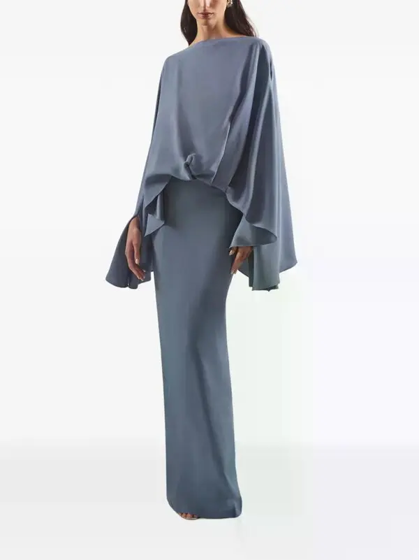 TALLER MARMO Eolia Draped-detail Maxi Dress - Blue