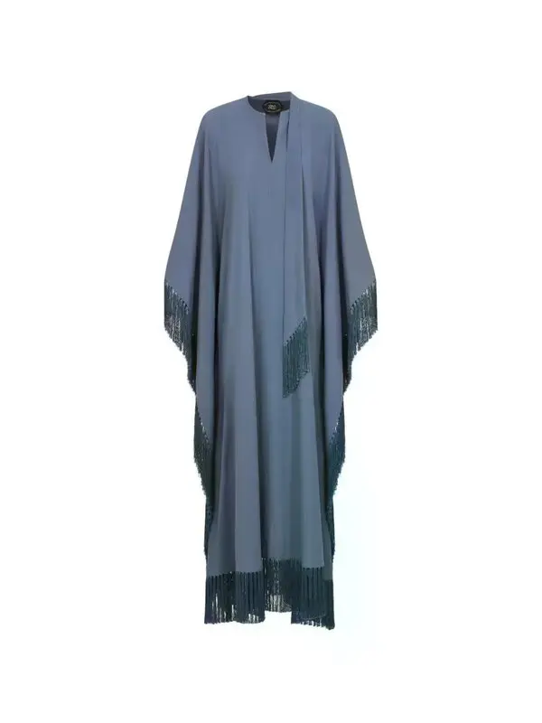 TALLER MARMO Hammamet Fringed Maxi Dress - Blue